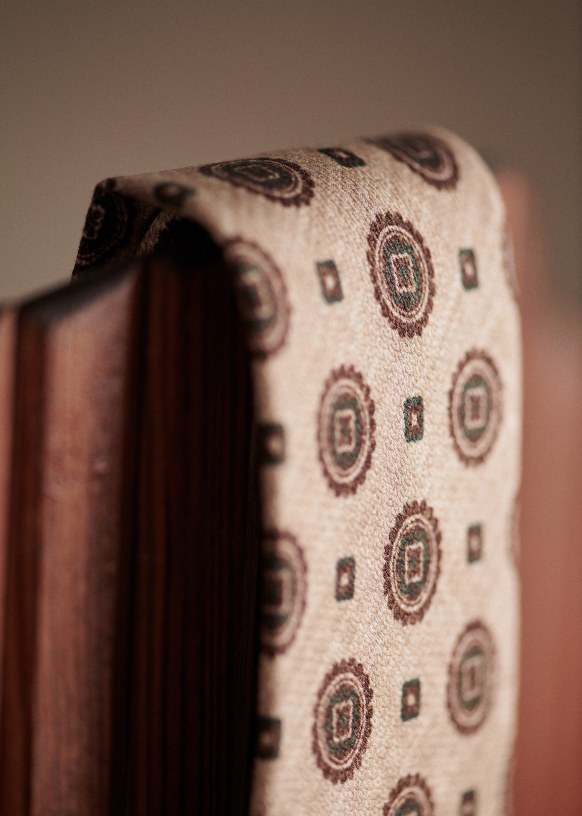 Fletcher Tie - Navy with Burgundy Stripes - Wool - Sézane