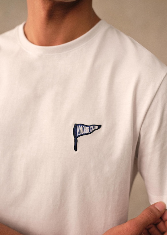 Cœur Amour Club T-Shirt - White / Navy - Octobre Éditions