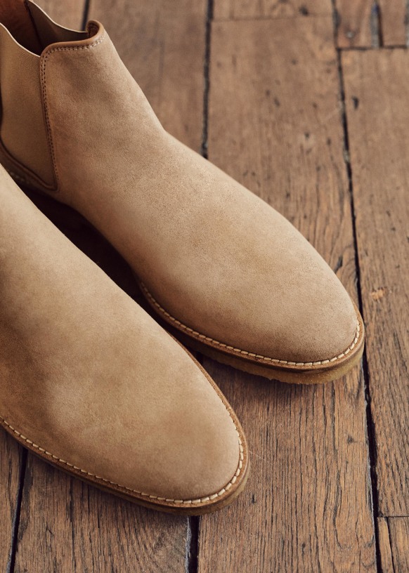 Woody Chelsea Boots - Sand Suede - Bovine leather - Sézane