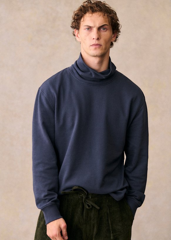 Thorne Sweat-Shirt - Navy - Organic Cotton - Sézane