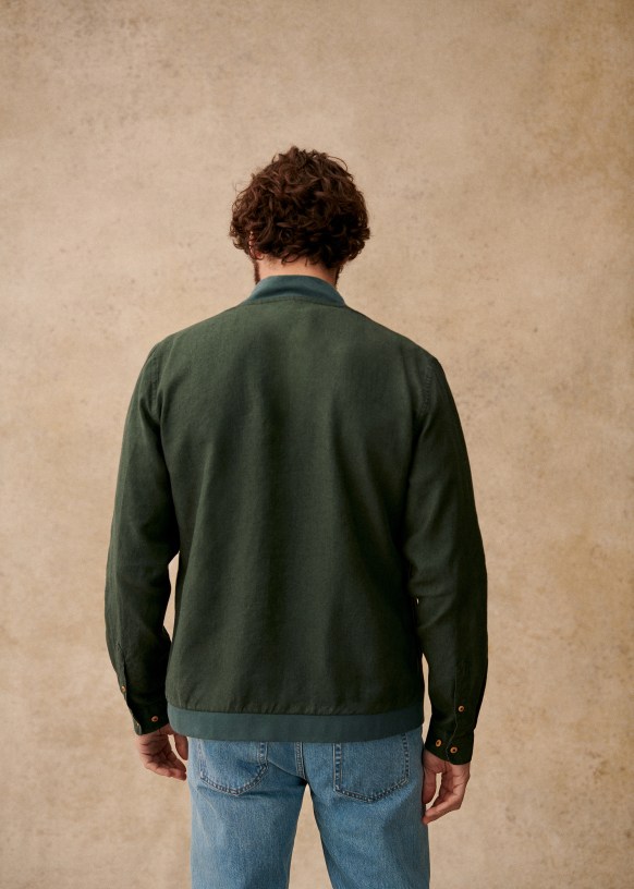 Ellis Lin Shirt - Dark Green - Linen - Octobre Éditions