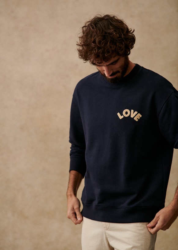 Love Sweat-Shirt - Navy - Organic Cotton - Sézane