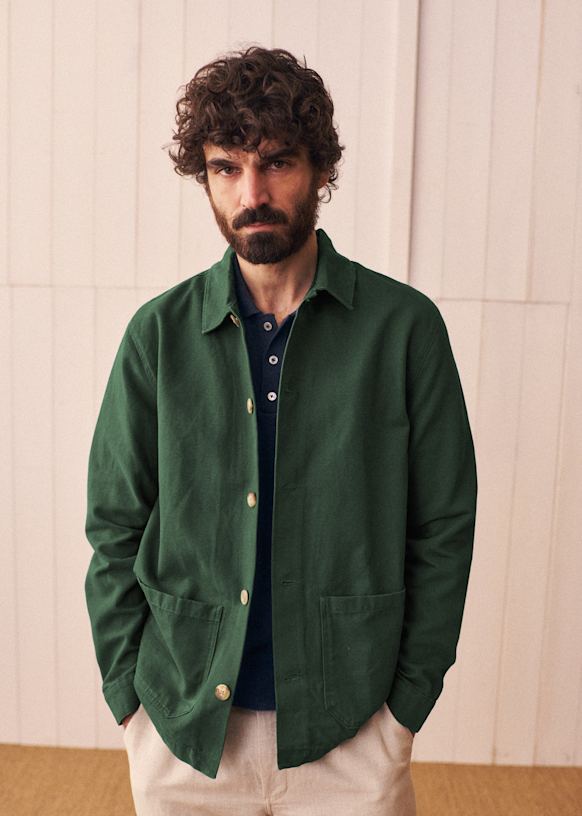 Tim Jacket - Green - Organic cotton - organic textile - Octobre Éditions