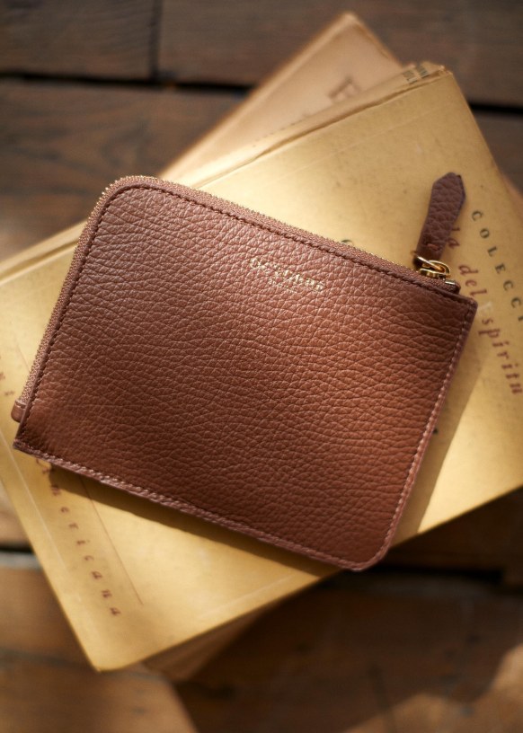 Walker Wallet - Camel Grained Leather - Bovine leather - Octobre Éditions