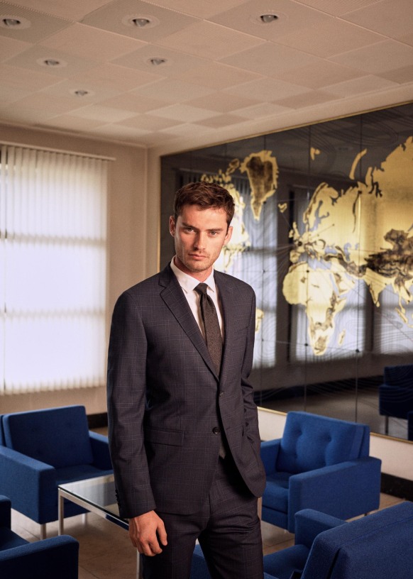 Hamilton Jacket - Navy Blue Tiles - Wool - Sézane