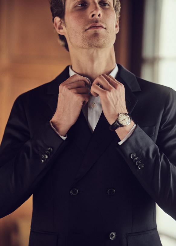 Clyde Double-breasted Jacket - Navy Blue - Wool - Sézane