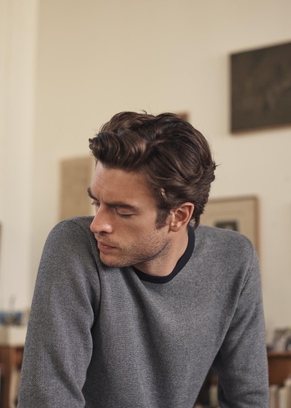 Dustin Jumper - Ecru / Navy - Cotton - Octobre Éditions