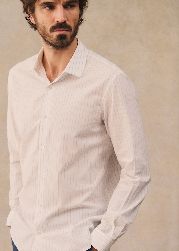 Allen Shirt - White with Blue Stripes - Organic cotton - organic ...