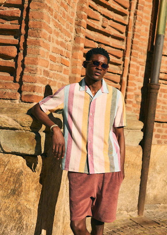 Holt Cotton Linen Shirt - Multicoloured Stripes - Linen - Sézane
