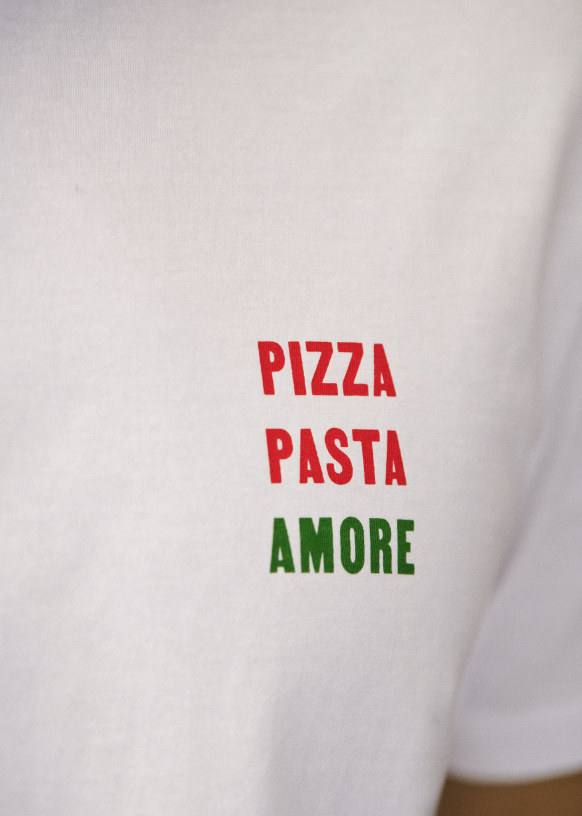 Pizza Pasta Amore T-Shirt - White - Organic Cotton - Sézane