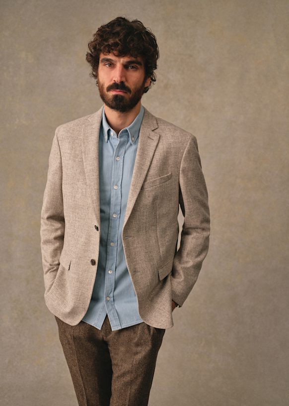 Veste Lucas - Marron Clair Chiné - Laine - Octobre Éditions