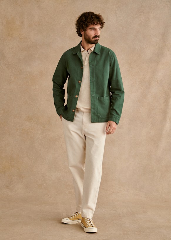 Tim Jacket - Green - Organic cotton - organic textile - Sézane Tim Jacket - Green - Organic cotton - organic textile - Sézane