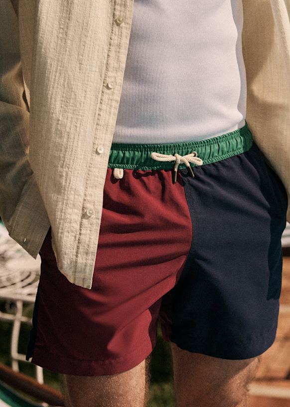 Maillot de Bain Jade - Marine / Bordeaux - Polyester - Octobre Éditions