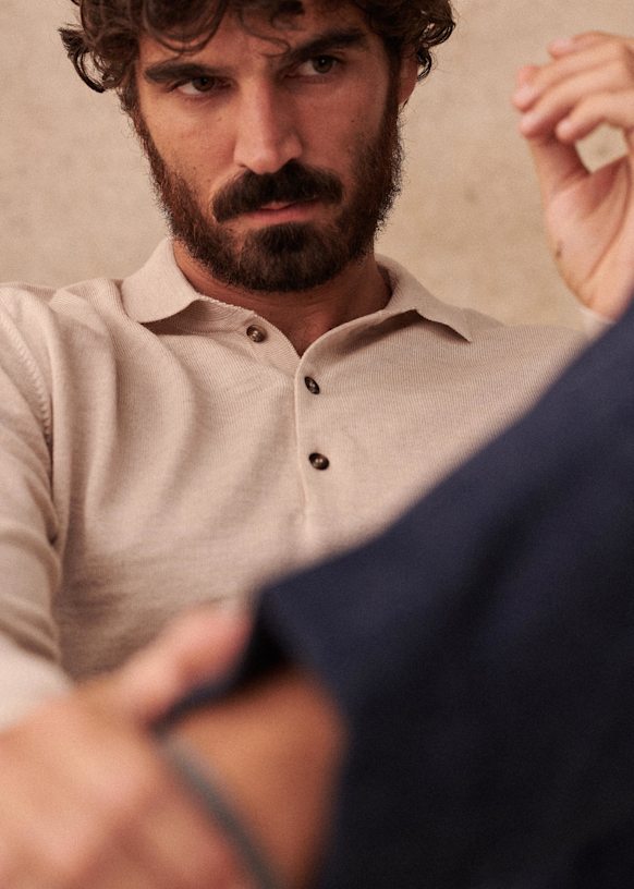 Mike Sweater - Mottled Beige - Merino Wool - Octobre Éditions