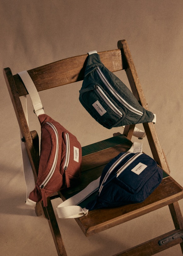 Ember Linen crossbody pouch - Navy - Cotton - Sézane