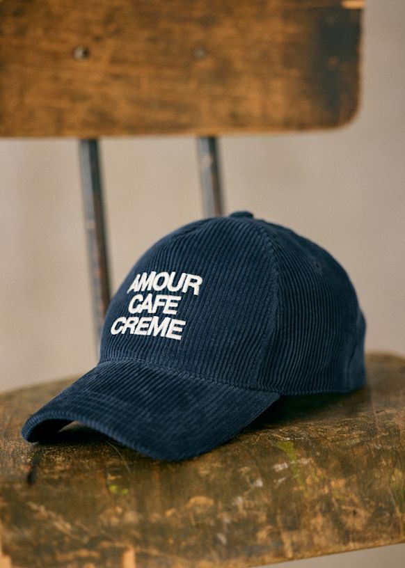Amour Café Crème Velvet Hat - Navy - Organic cotton - organic textile ...