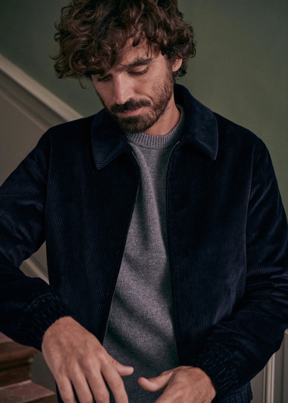 Josh Jacket - Navy Blue - Cotton - Sézane