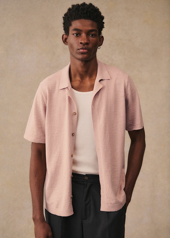 Jonas Shirt - Light Pink - Linen - Octobre Éditions