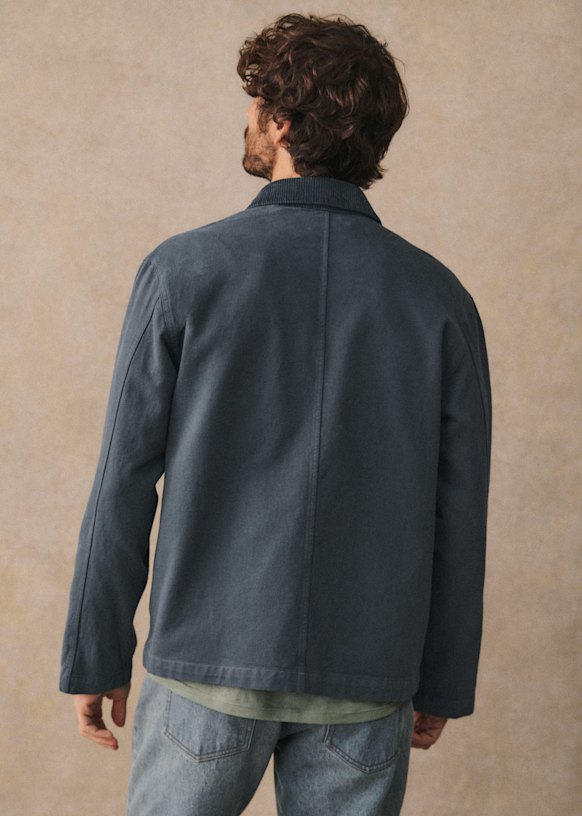 Devon Jacket - Steel Blue - Organic cotton - organic textile - Sézane