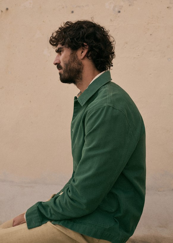 Tim Jacket - Green - Organic cotton - organic textile - Octobre Éditions