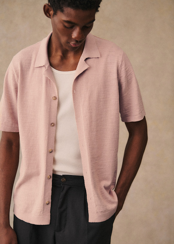 Jonas Shirt - Light Pink - Linen - Octobre Éditions